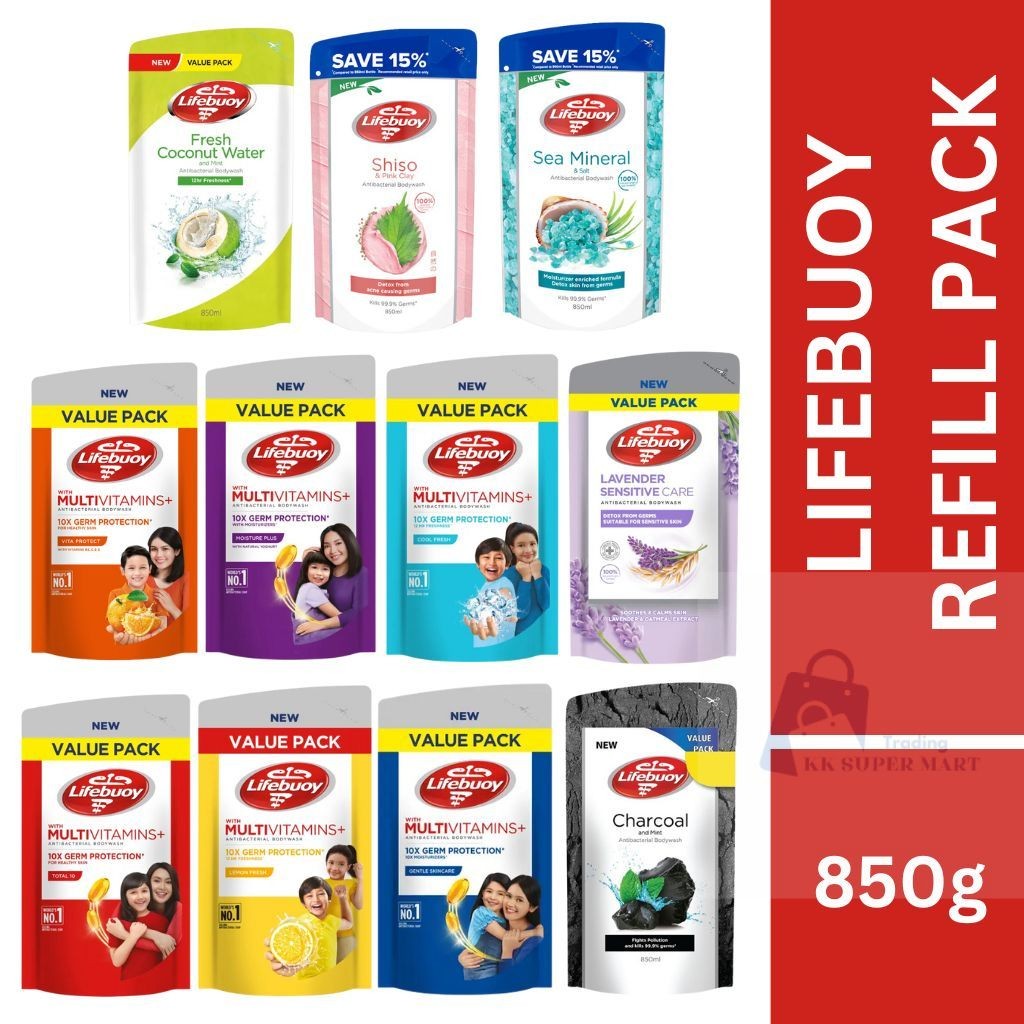 LIFEBUOY Antibacterial Shower Gel Refill Pack (800ml) Single Pack ...