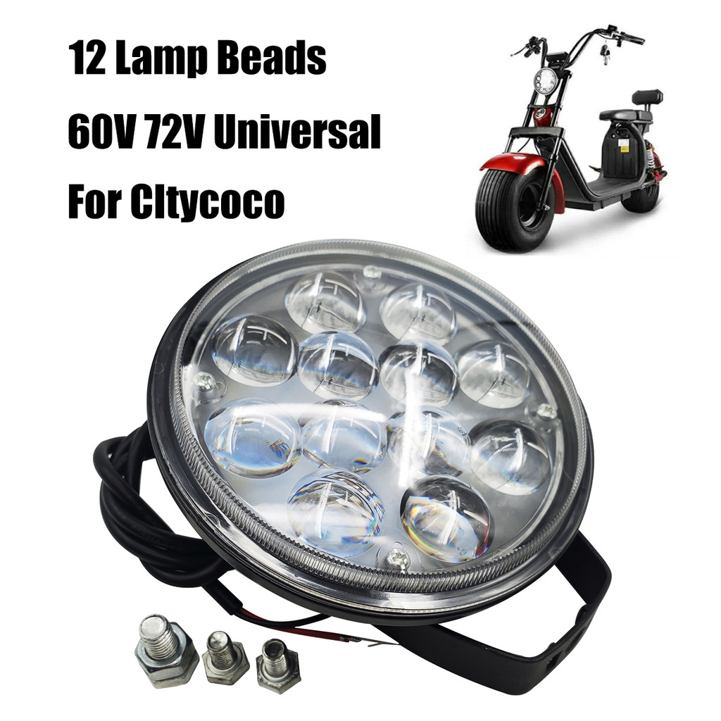 Electric Scooter Front Headlight Assembly 12 Lamp Beads 60V 72V For ...