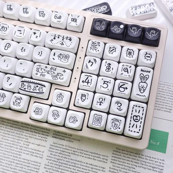 Mechanical Keyboard aula f75 Papan Kekunci Mekanikal Carrot Rabbit MOA ...