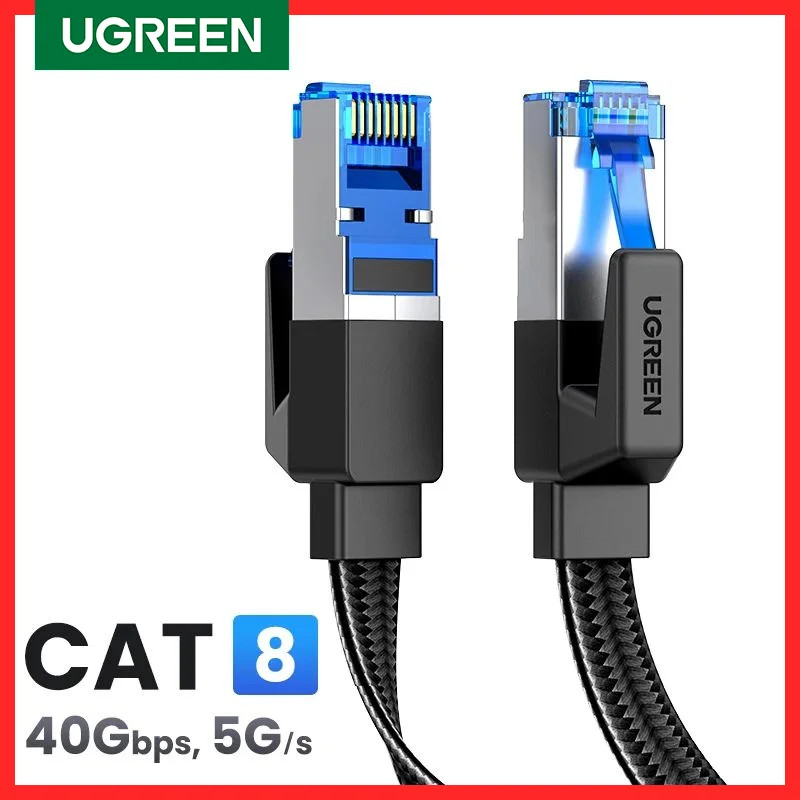 UGREEN Ethernet Cable CAT8 40Gbps Cotton Braided PVC Network Lan Cord ...