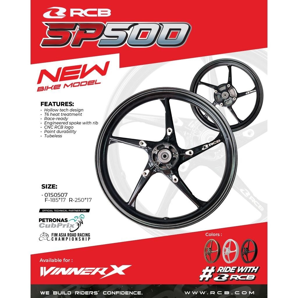 NEW! RCB MAGS SP500 Honda RSX ABS Winner X (5 Holes) SPORT RIM 5 HOLD ...