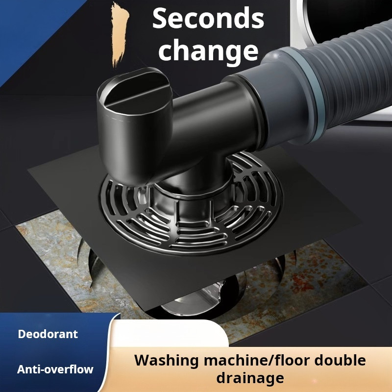 2-in-1 Washing Machine Floor Drain Joint with Deodorizer Anti-Overflow ...