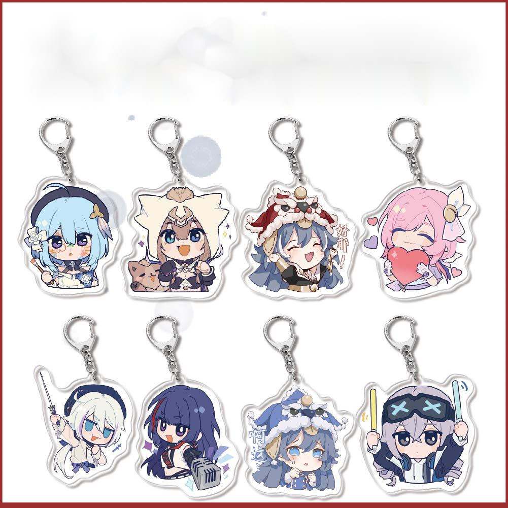 Game Honkai Impact 3rd Cute Keychain Anime Keyring Acrylic Cute Bag ...