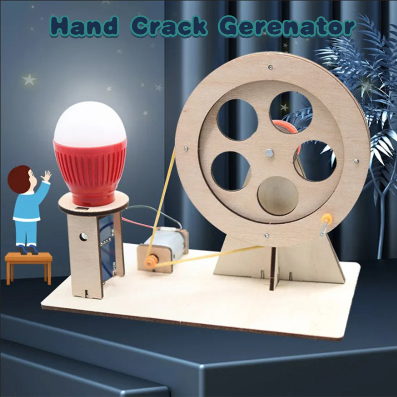 DIY Hand Crank Generator Science Experiment Kit and Education Model ...