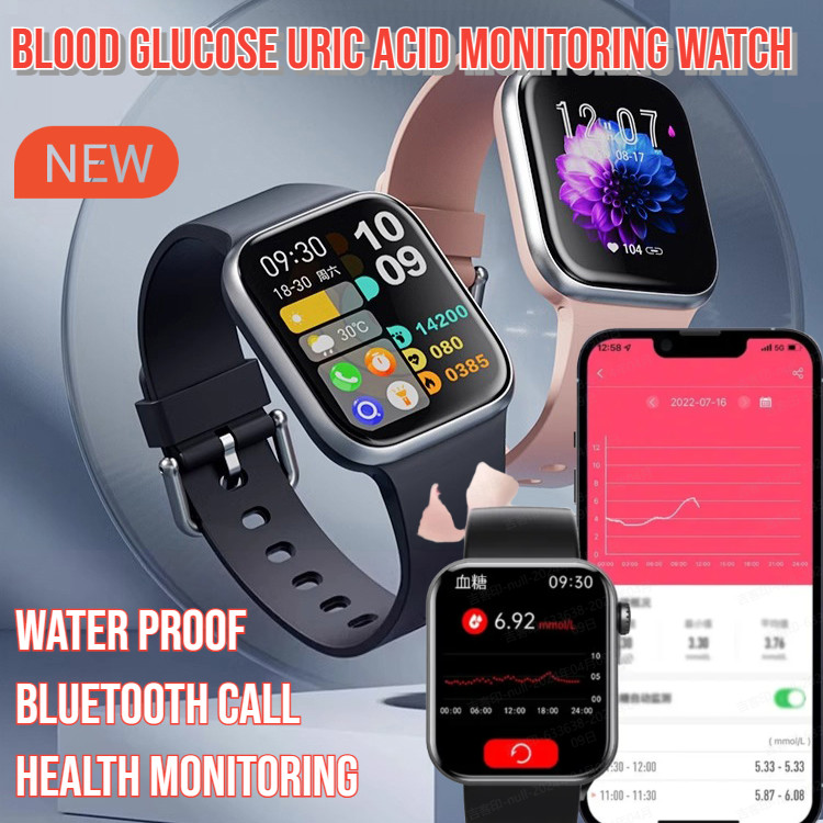 【Hot】Intelligent Non-Invasive Blood Glucose Uric Acid Monitoring Watch ...
