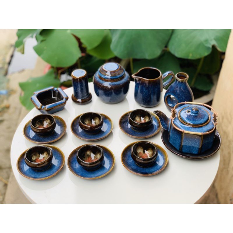 Bat Trang tea set and tea set with fire-glazed enamel (SAMPLE 1) MADE ...