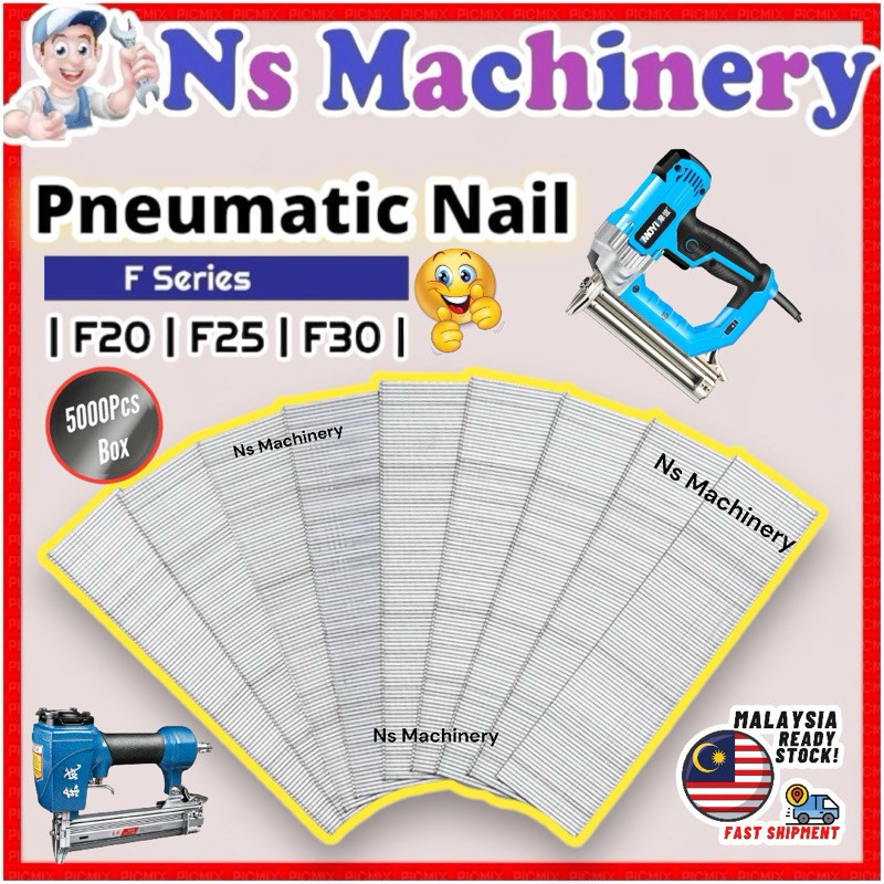 Pneumatic Premium F Type F20 F25 F30 Air Nail Gun Refill Brad Nail Wood ...