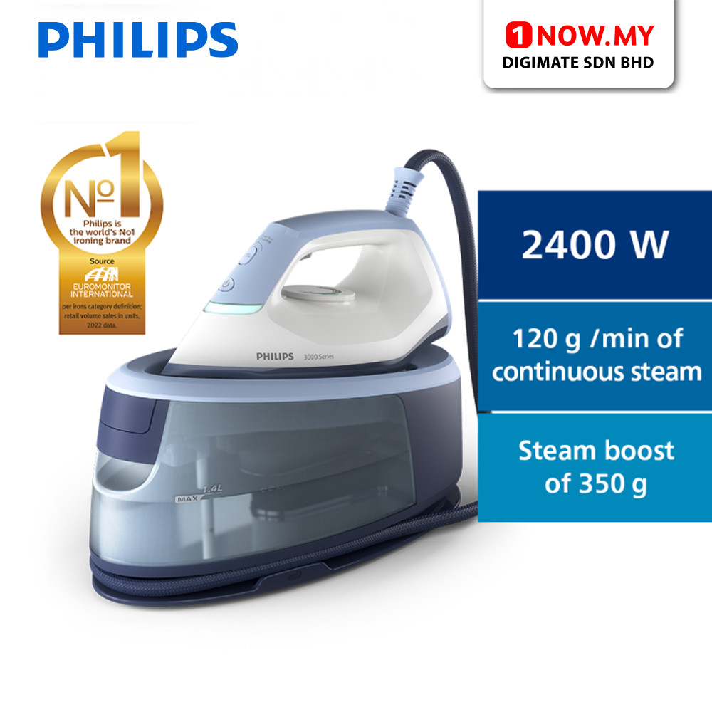 PHILIPS 3000 series 1.4L Steam Generator Iron PSG3000/20 | Durable Easy Glide Ironing Seterika ...