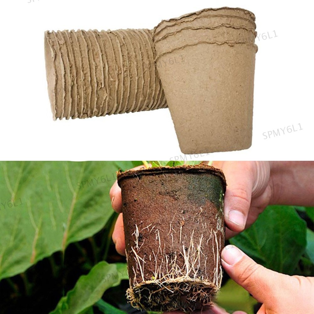 10pcs 8cm Nursery Cup Paper Grow Pot Plant Herb Vegs Flower ...