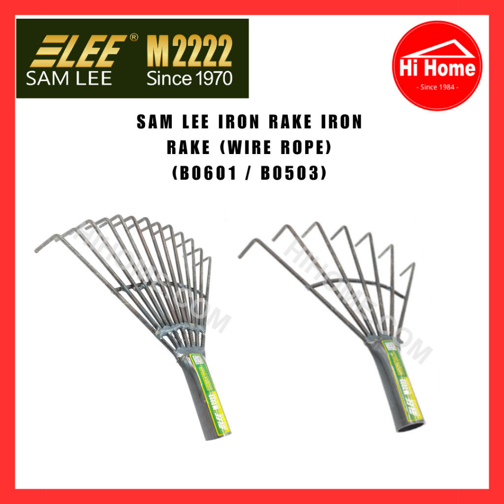 SAMLEE 7T 13T Iron Wire Rope Leaves Rake Head Rake Daun Besi 铁线耙 B0601 ...