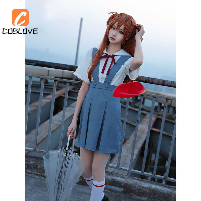 Anime EVA Asuka Langley Soryu School Uniform Cosplay Clothing Full Set ...