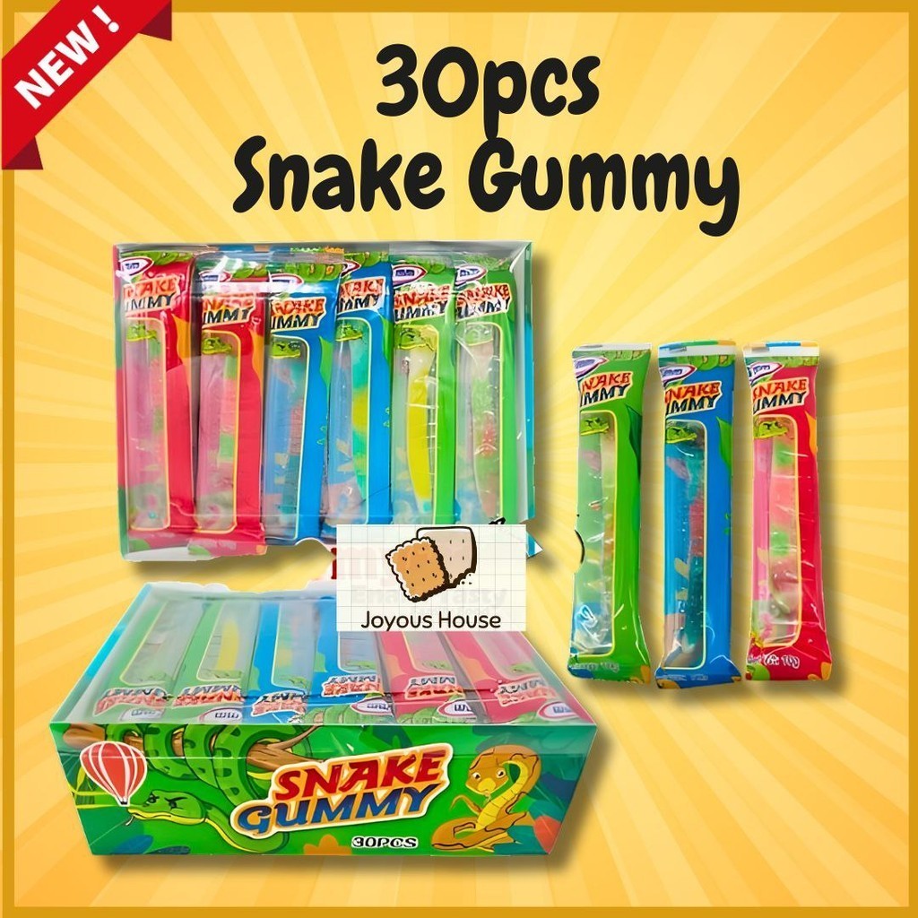 30pcs KHY Snake Gummy Fruits Flavour long soft gula | Shopee Malaysia