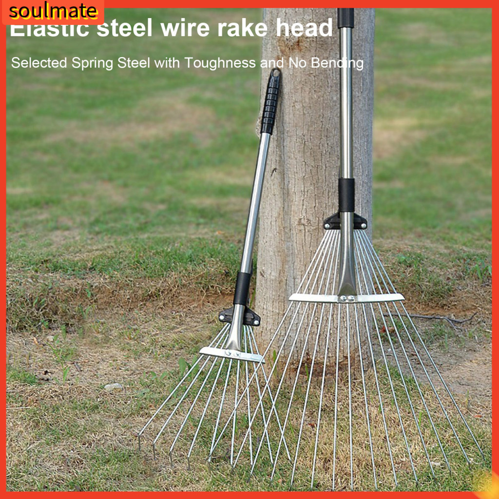 soulmate| Telescopic Rake for Elderly Plant-friendly Galvanized Tines ...