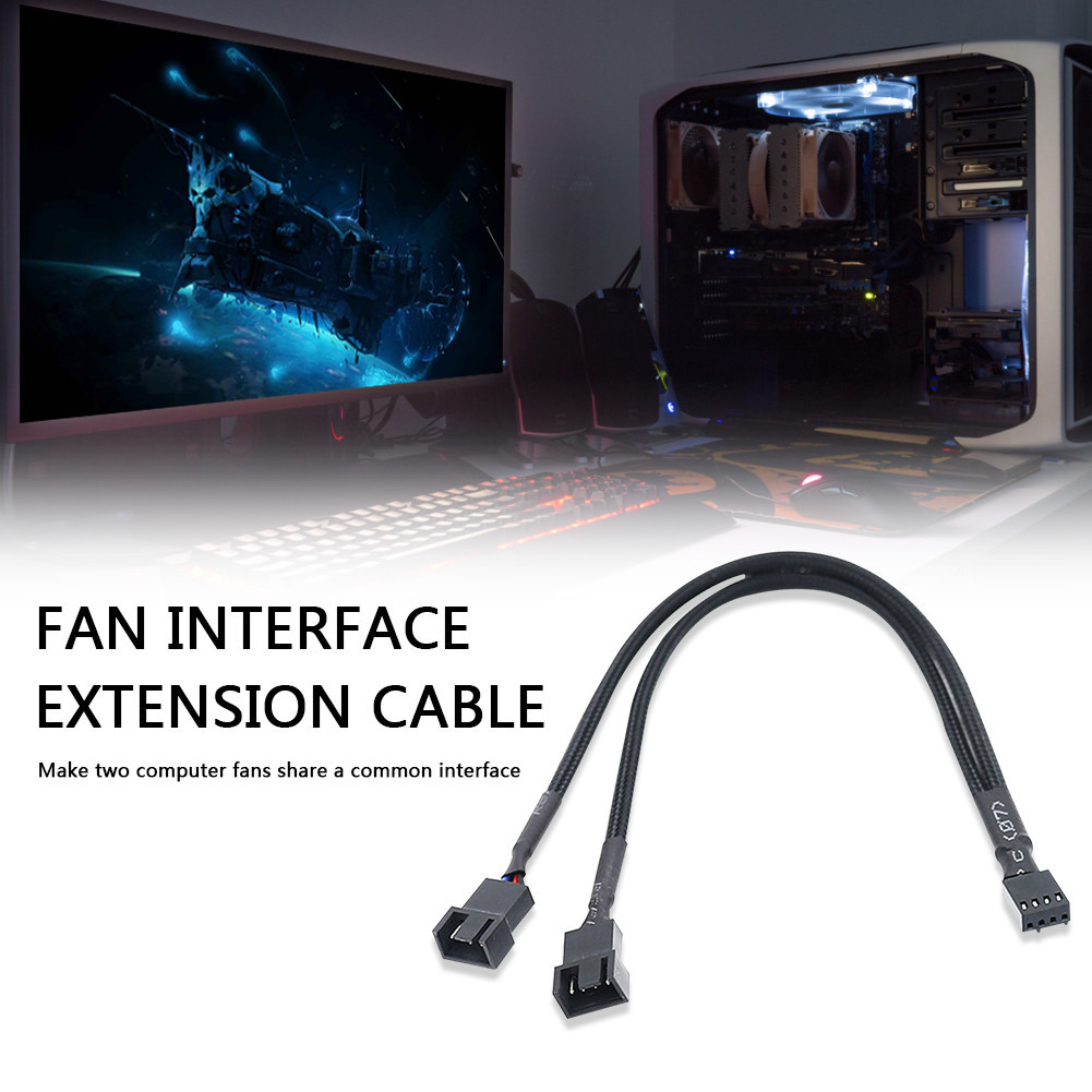 keepdreaming CPU PC Case Fan 4 Pin Extension Y Splitter Cable 4 Pin to ...