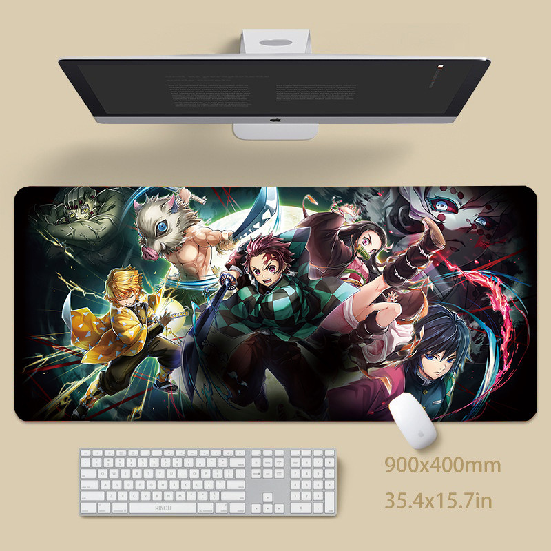 Large Demon Slayer Mouse Pad Kimetsu no Yaiba Computer Deskmat Anime ...
