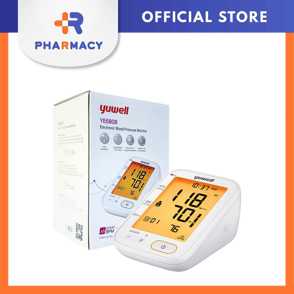 R Pharmacy | Yuwell Blood Pressure Monitor YE680B (Bluetooth) | Shopee ...