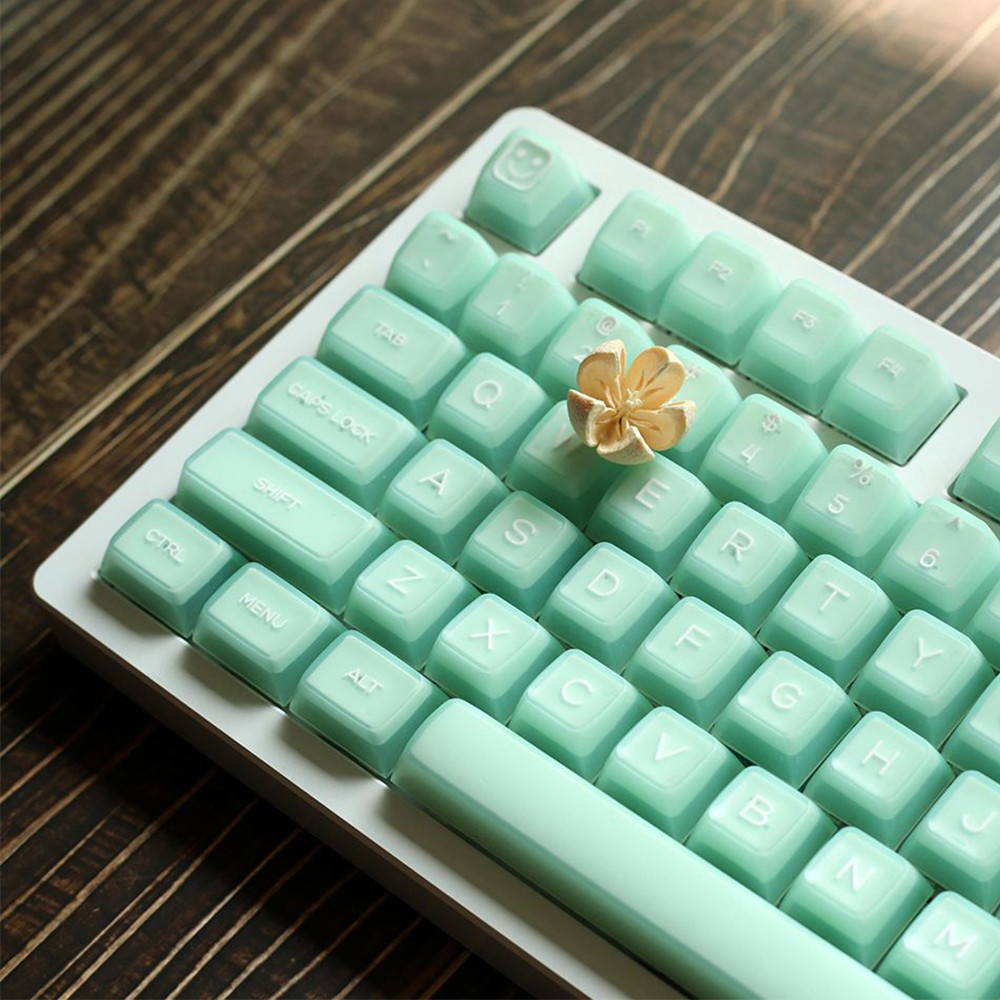 Translucent Milk Green Jade Double Shot Keycaps 142keys/set PBT SA ...