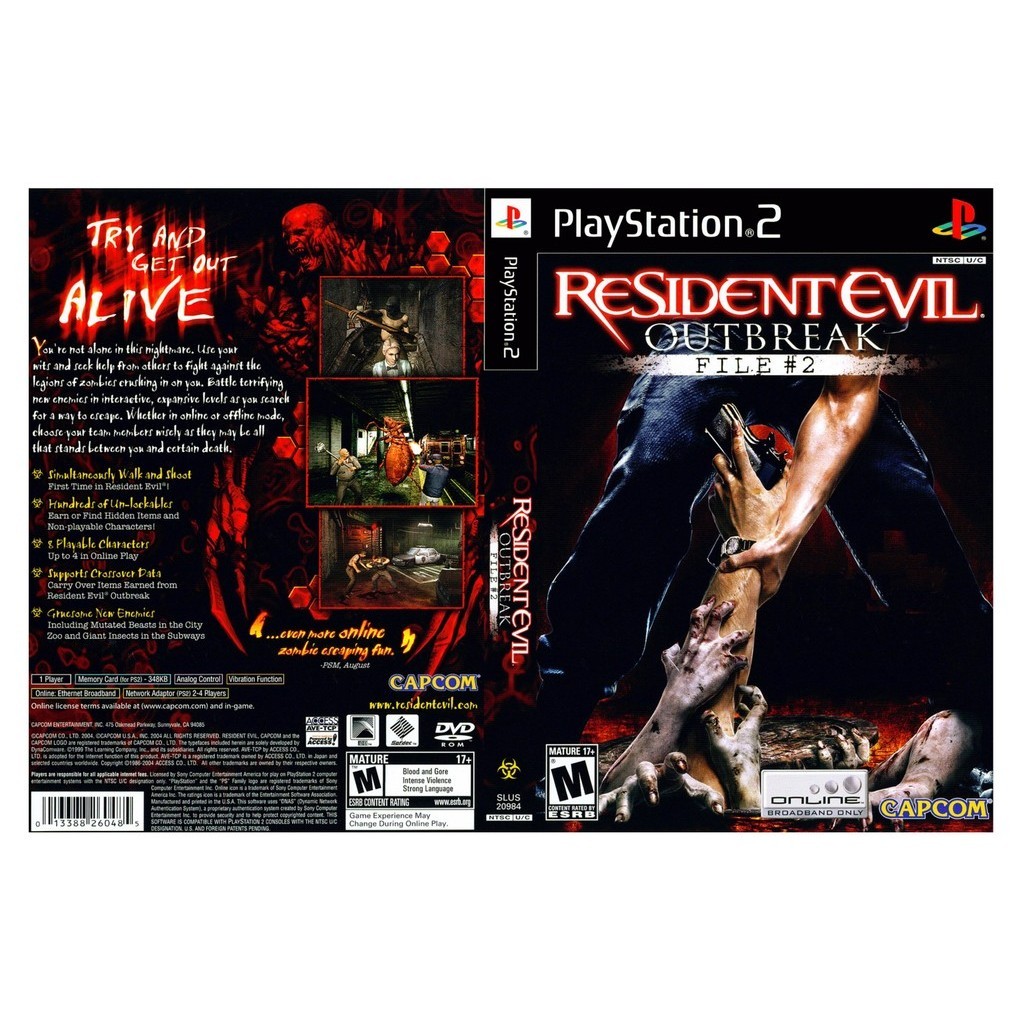 🔥PS2 Games CD DVD 🔥PS2 Resident Evil Outbreak File 2 (DVD Game ...