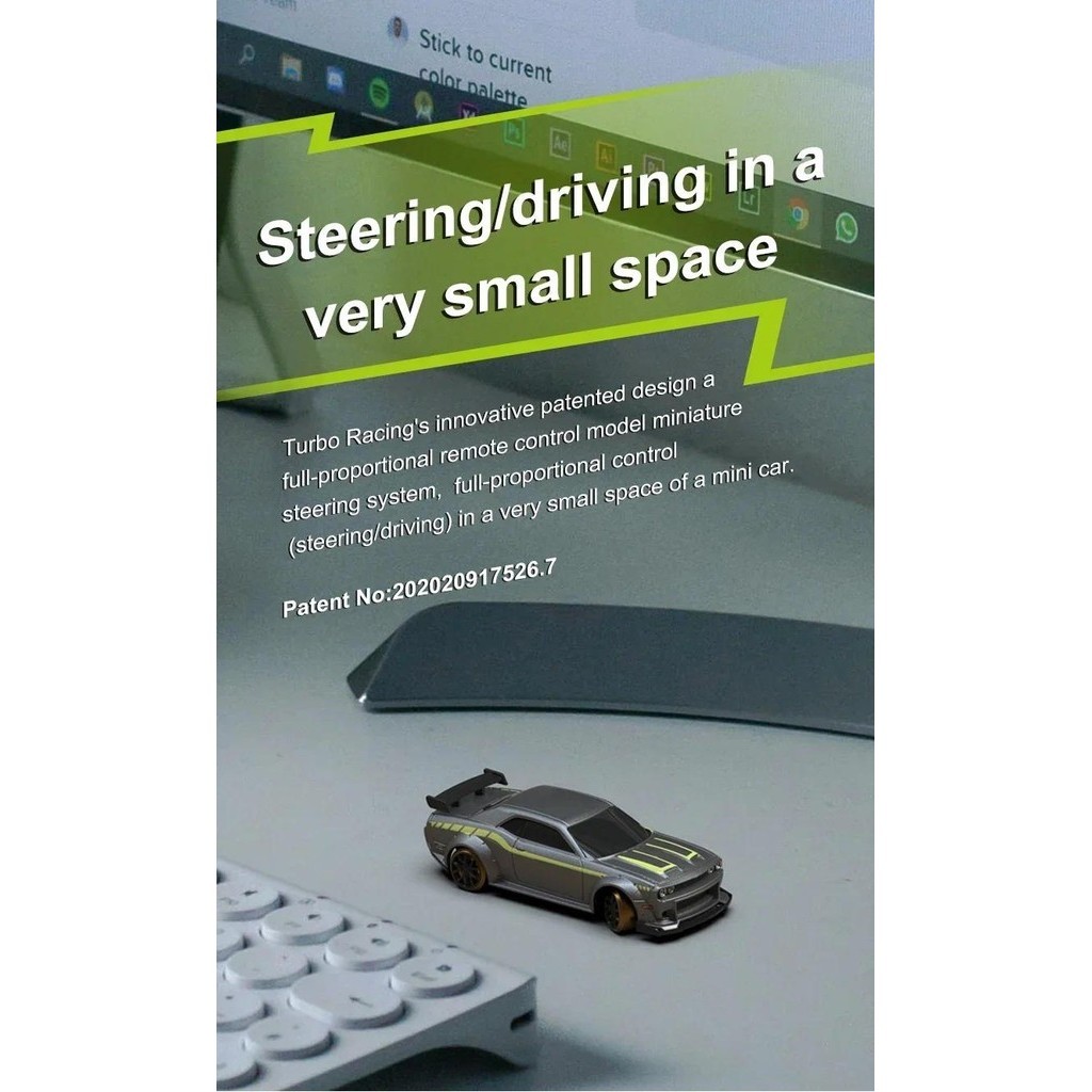 1:76 TURBO RACING C65 Built-in Gyroscope Drift Racing Full Scale Mini ...