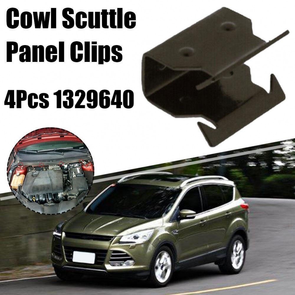 4X Car Metal Clamps Cowl Scuttle Panel Trim Clips for Ford for Focus ...