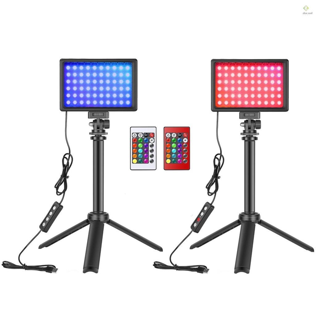 Andoer 2 Pack RGB Fill Light LED Video Lights Dimmable USB Powered with ...