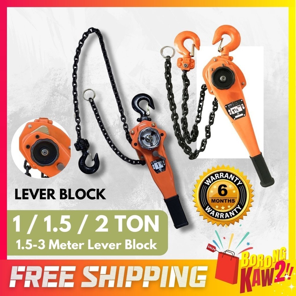 1 / 1.5 / 2 Ton x 1.5m / 3m Lever Block Chain Hoist Hand Operated Lever ...