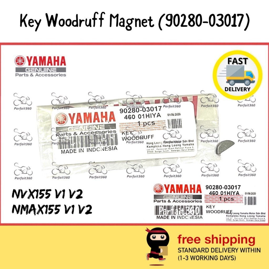 90280-03017 NVX155 V1 V2 / NMAX155 V1 V2 Magnet Key Woodruff Crankshaft ...