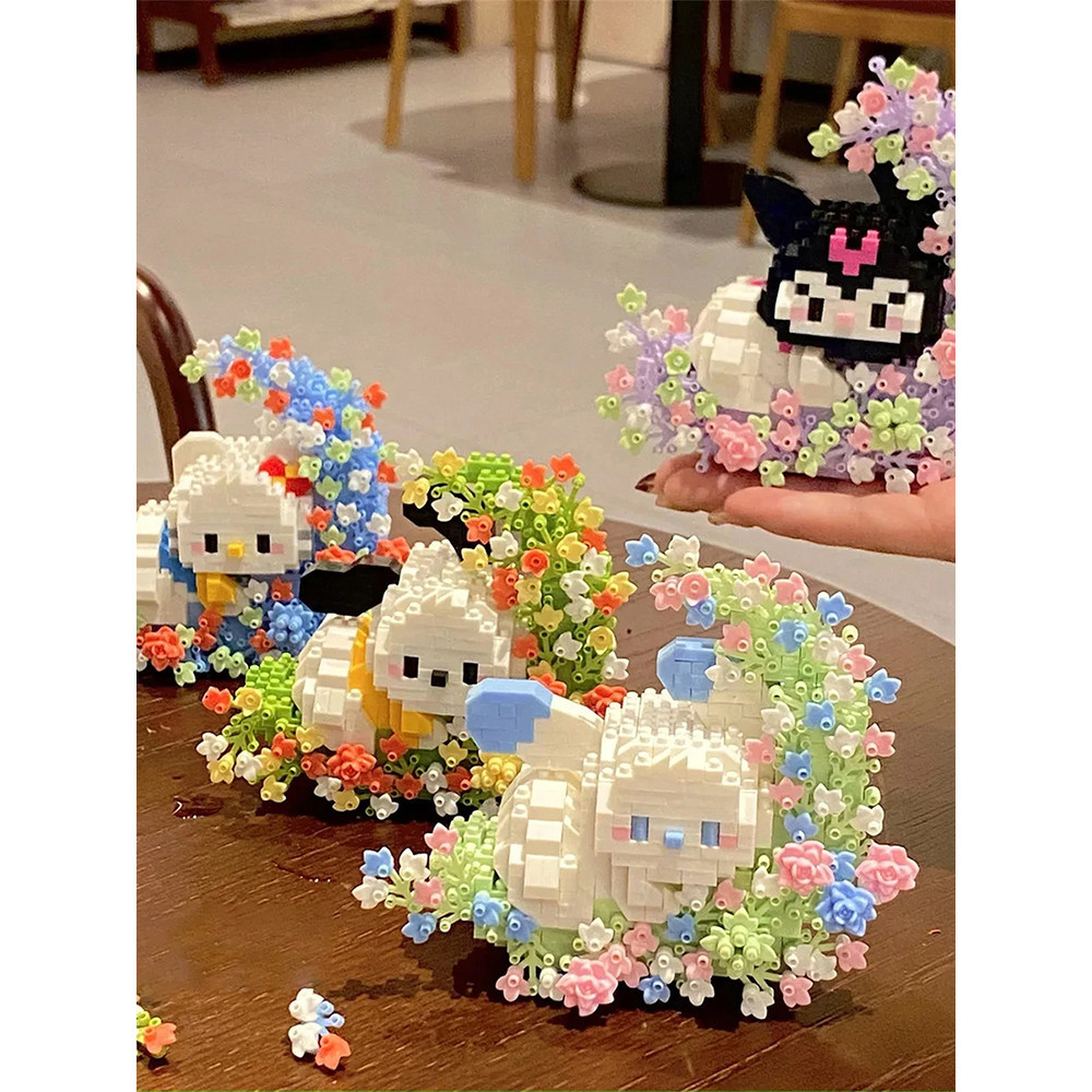 Kawaii Sanrio Building Block Hello Kitty Cinnamoroll DIY Patchwork Toy ...