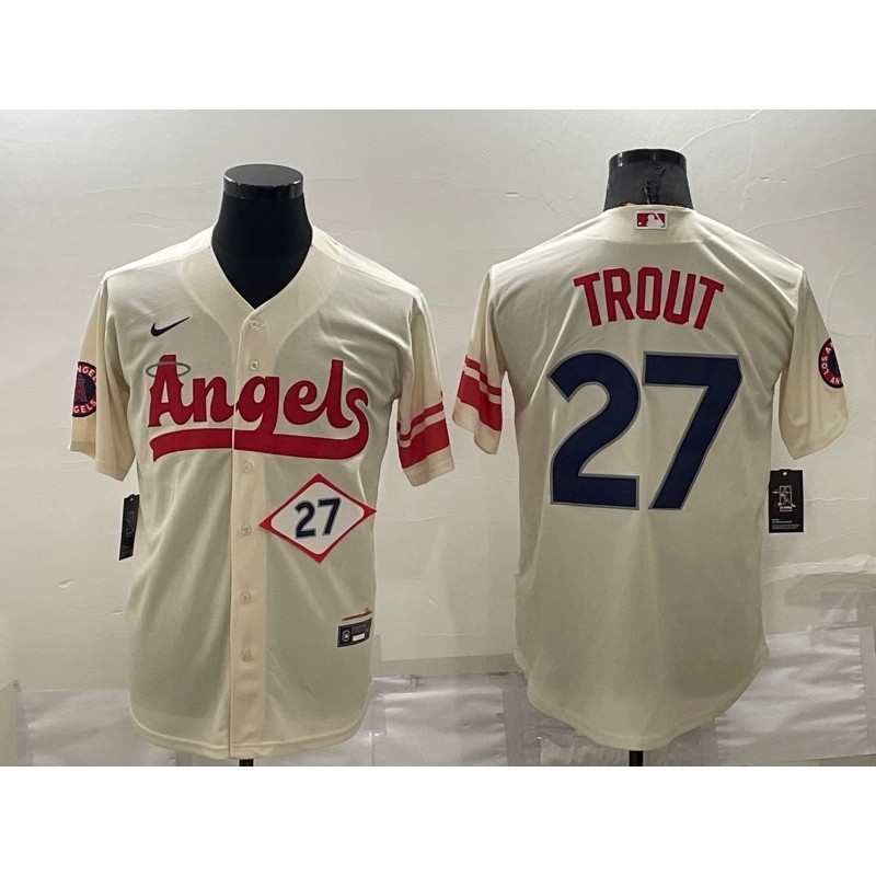 2022 MLB Los Angeles Angels #27 Mike Trout #3 Ward #6 Rendon Creamy ...