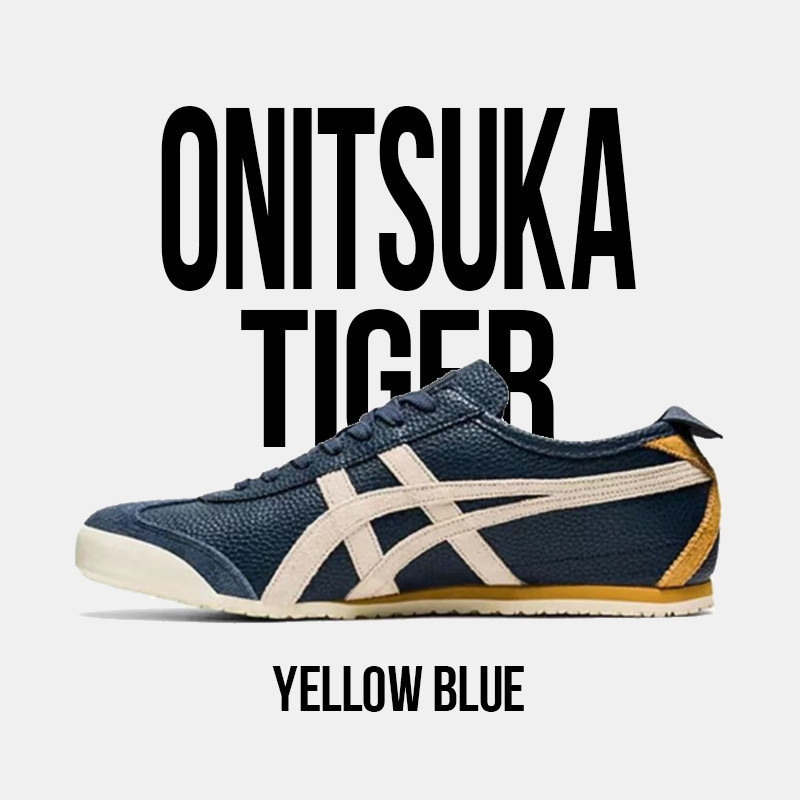【100% Original 】MEXICO 66 Yellow Blue 1183B039-400 Low Top Unisex ...