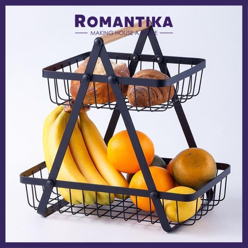 Romantika Metal 2/3 Tier Basket Pyramid Hand carry for campaign Kitchen ...