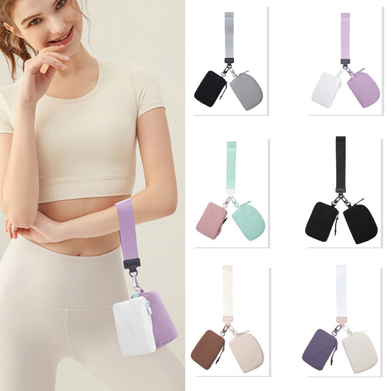 Lulu Style Portable Mini Coin Purse Wristlet Wallet with Keychain ...