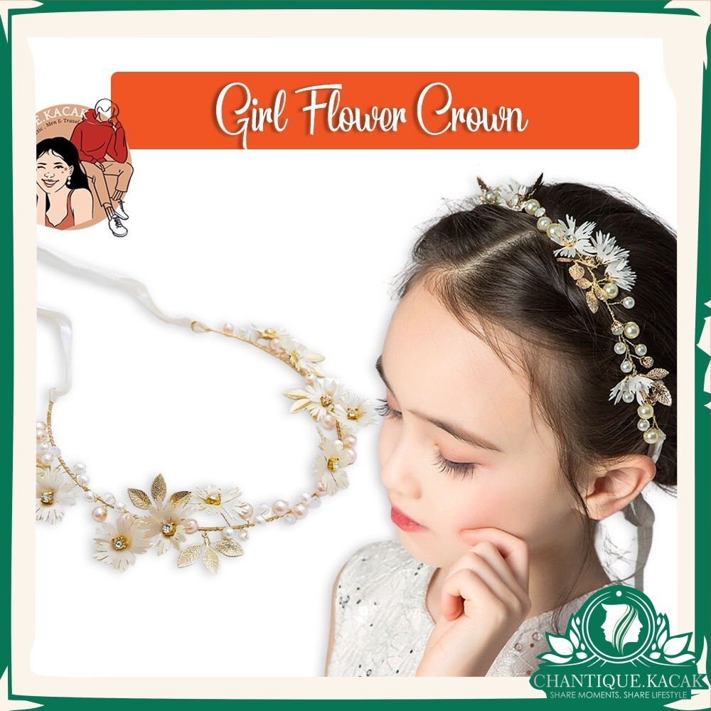 CK Women Flower Crown / Ribbon Floral Girl Headband Wedding Bridesmaid ...
