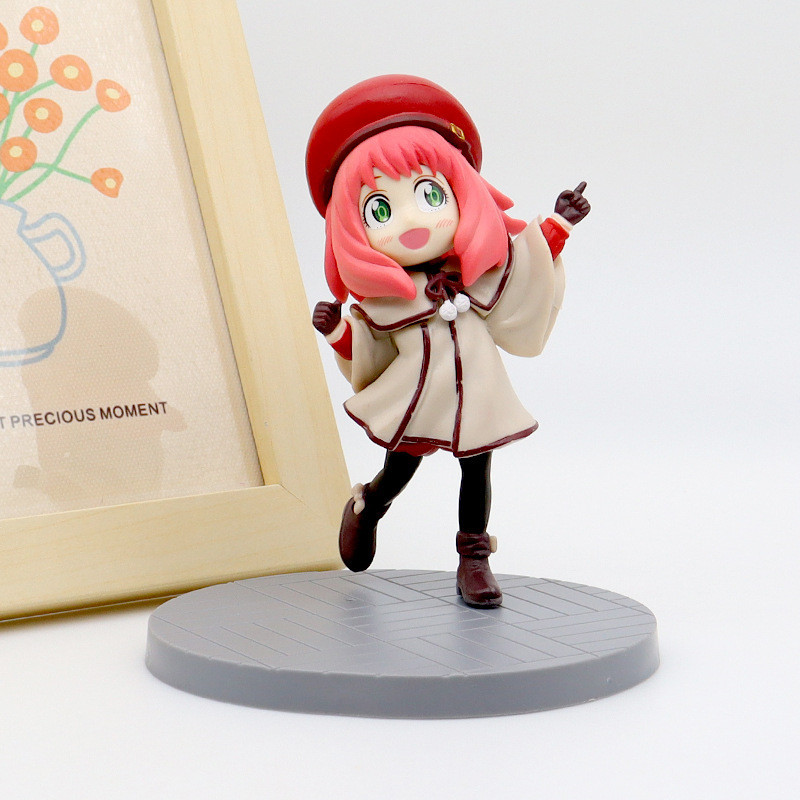 13cm Anime SPY×FAMILY Figurine Kawaii Anya Forger Red Hat Action Figure ...