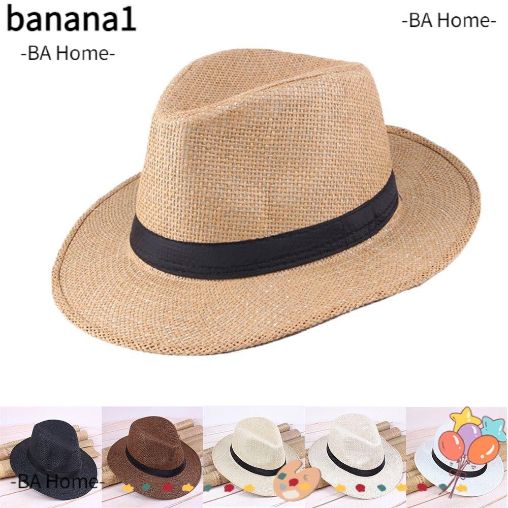 BA Men Straw Hat Casual Beach Summer Cowboy Cap | Shopee Malaysia