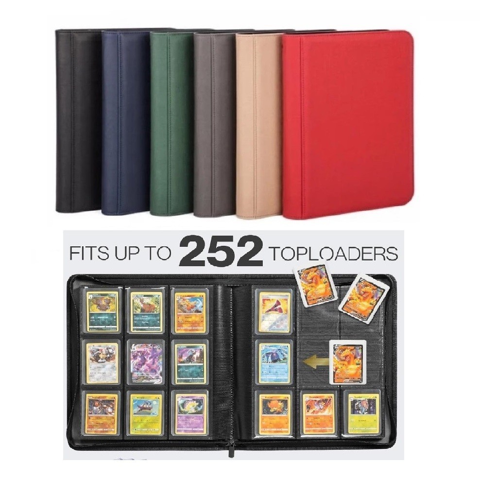 Toploader Album Cards Album With Zip 2x2 /3X3/ Premium PU ...