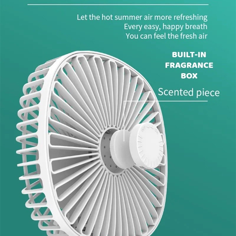 3 Speed Portable Aroma USB Fan Large Wind Rechargeable Foldable ICE ...