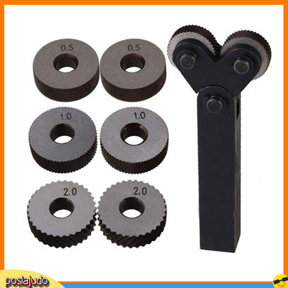 [poslajudo] 7Pcs Dual Wheel 05/1/2mm Linear Pitch Knurl Lathe Cutter ...