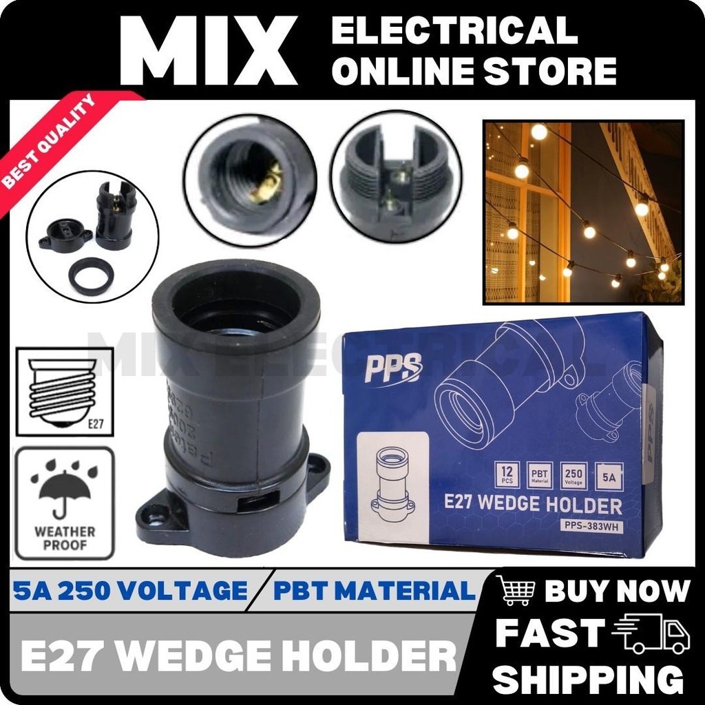 ES E27 Premium Full Copper Wedge Holder Temporary Lamp Holder SE-383 ...