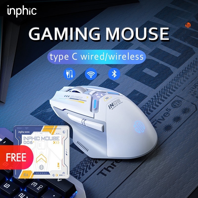 INPHIC IN9 Wired & Wireless Mouse Rechargeable RGB Lighting Gaming Mice ...