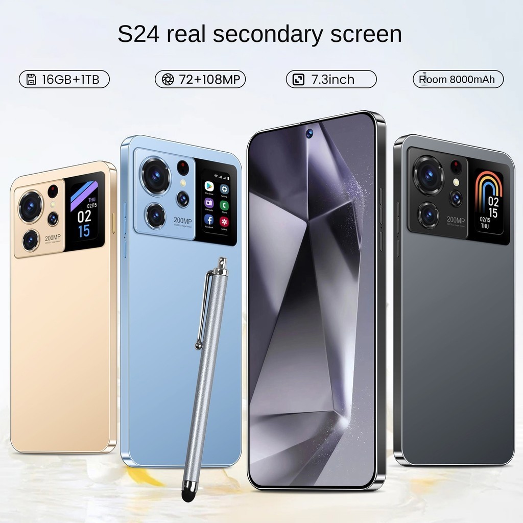 Cellphones S24 Ultra 7.3 Inch Second Screen Smartphone 108MP 6800mAh ...