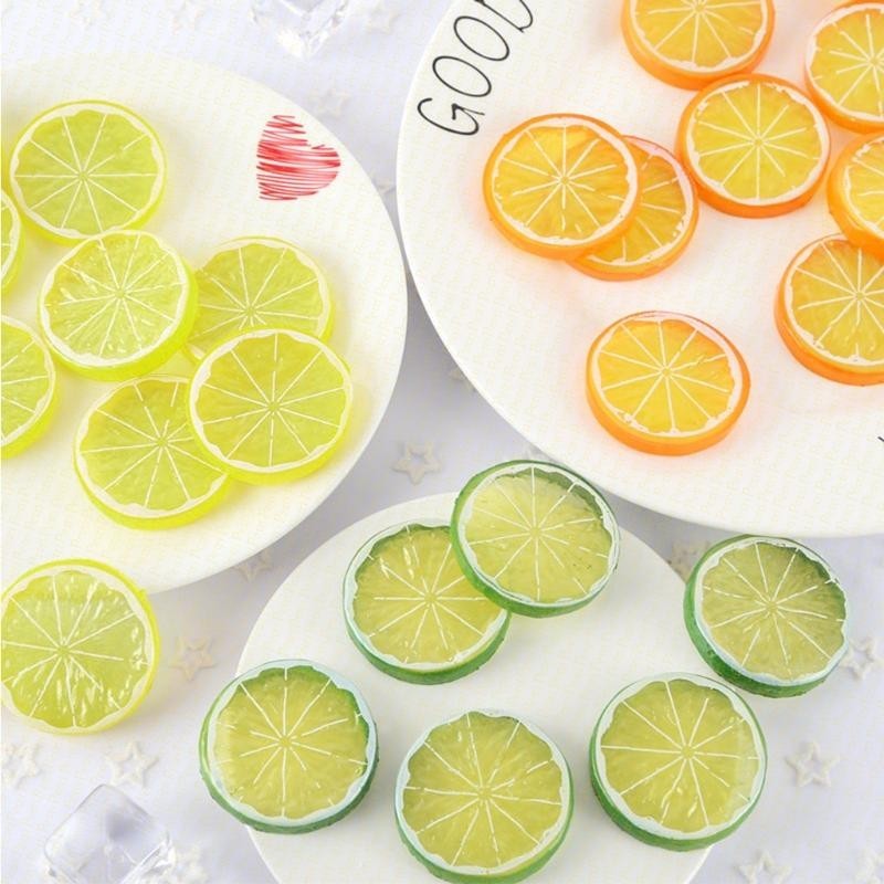 Petrichor 20 Pcs Simulation Fruit Lemon Slice Artificial Avocados Fake ...