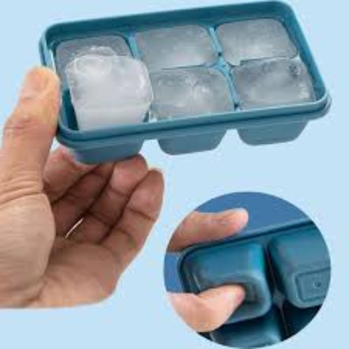 Ice Tray with Lid, Smart Silicone Bottom, 6-Cell Small Ice Tray ...