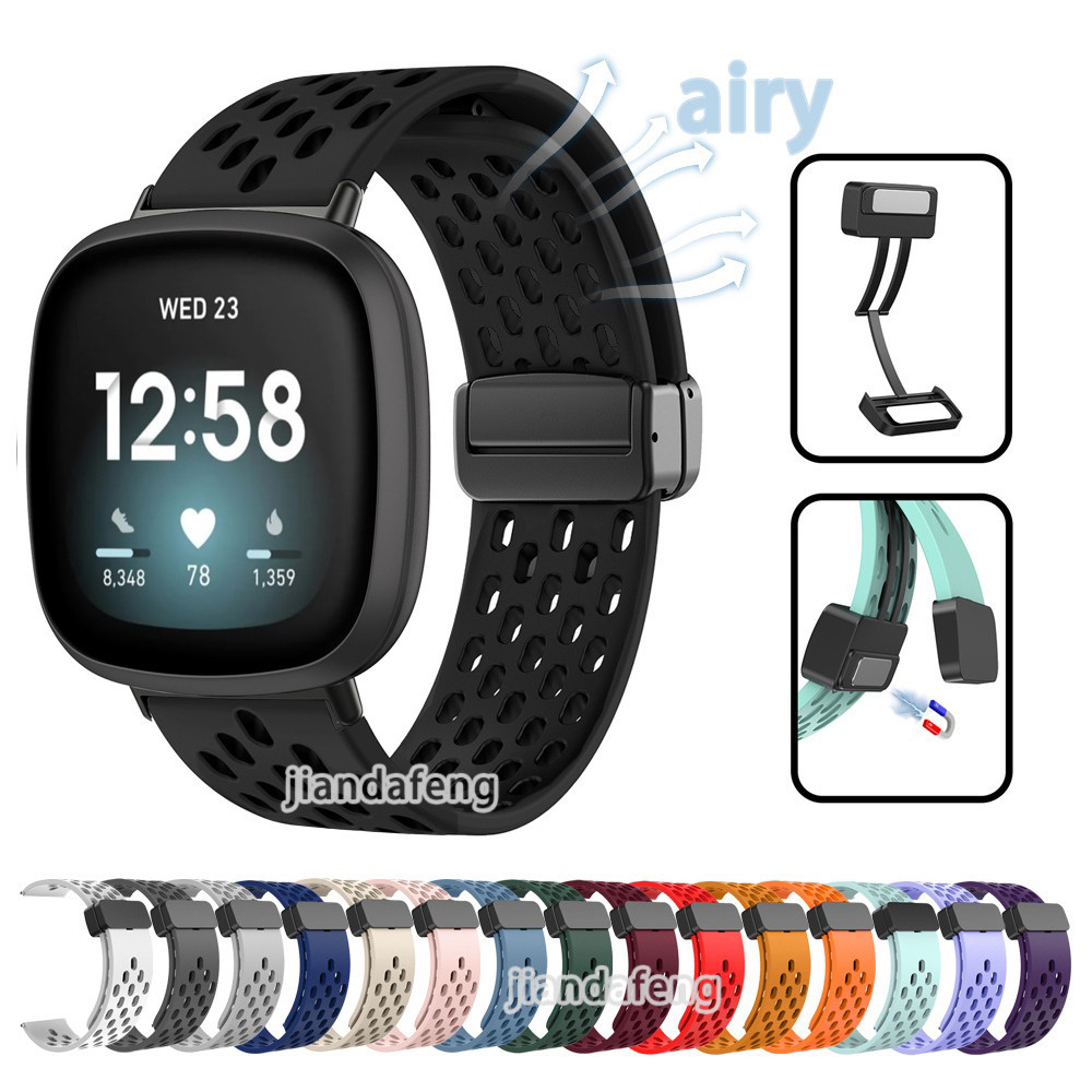 Soft Silicone Watch Band Magnetic Clasp Strap For Fitbit Versa 4 3 2 1 ...