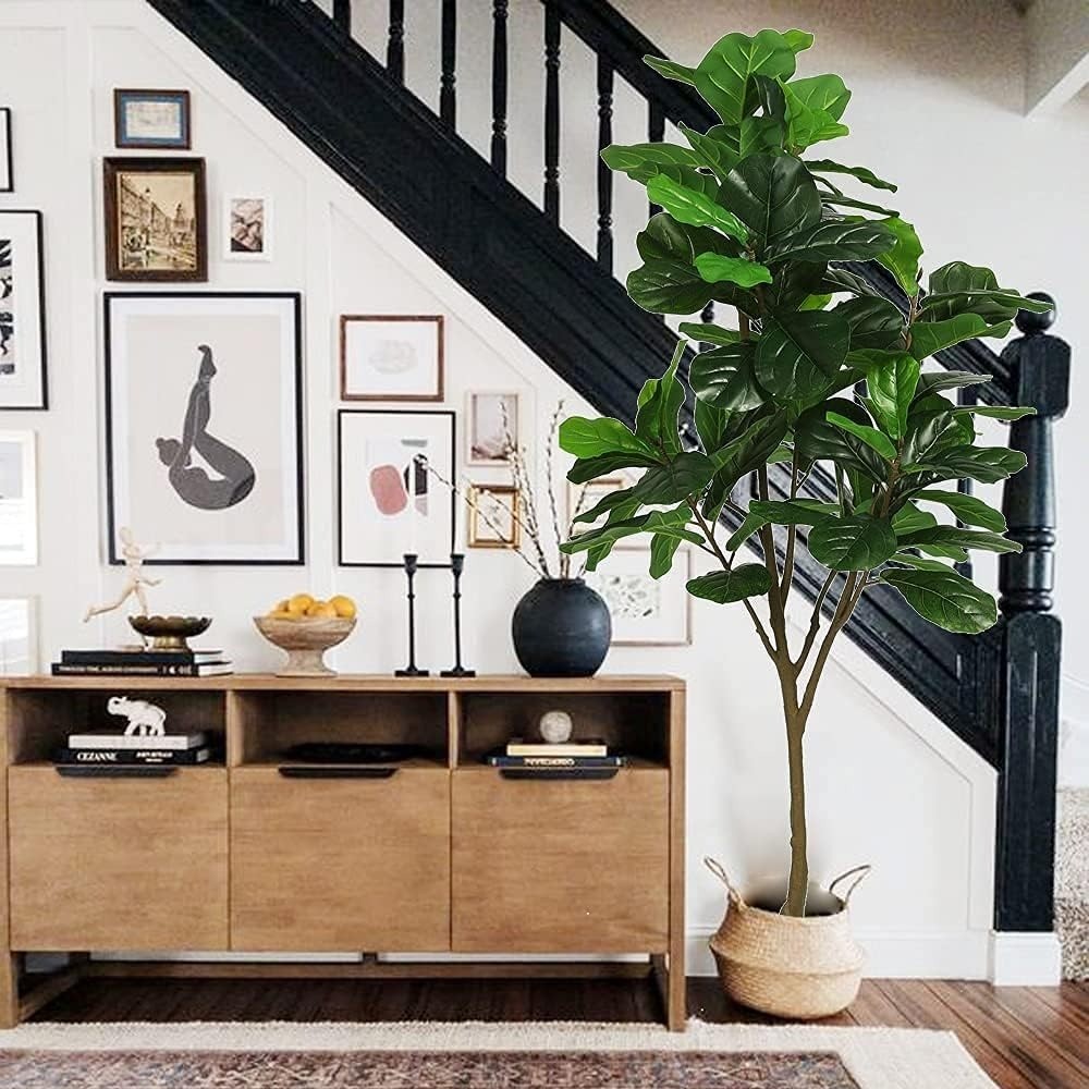 「Fast delivery」Artificial Fiddle Leaf Fig Tree 6ft Tall 86 Decorative ...