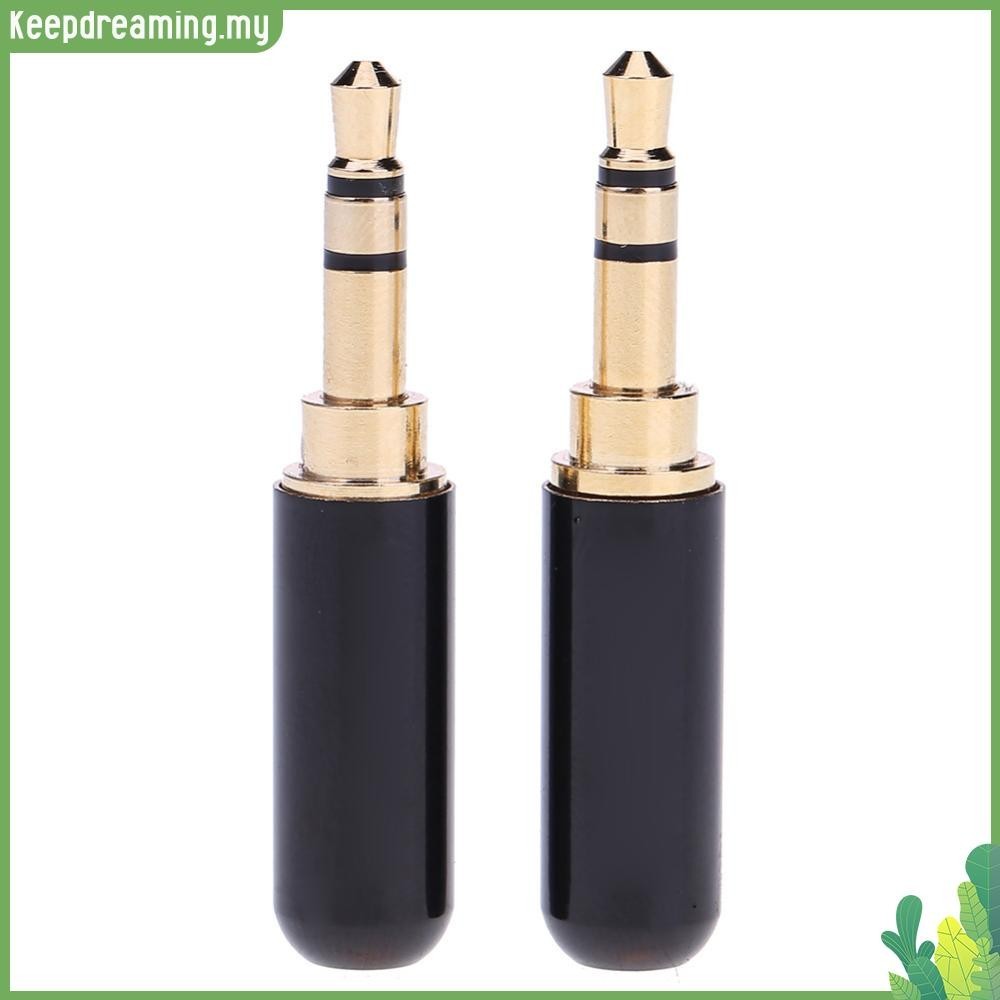 keepdreaming AU 2pcs 3.5mm 3-Pole Male Audio Jack Plug Stereo Headphone ...