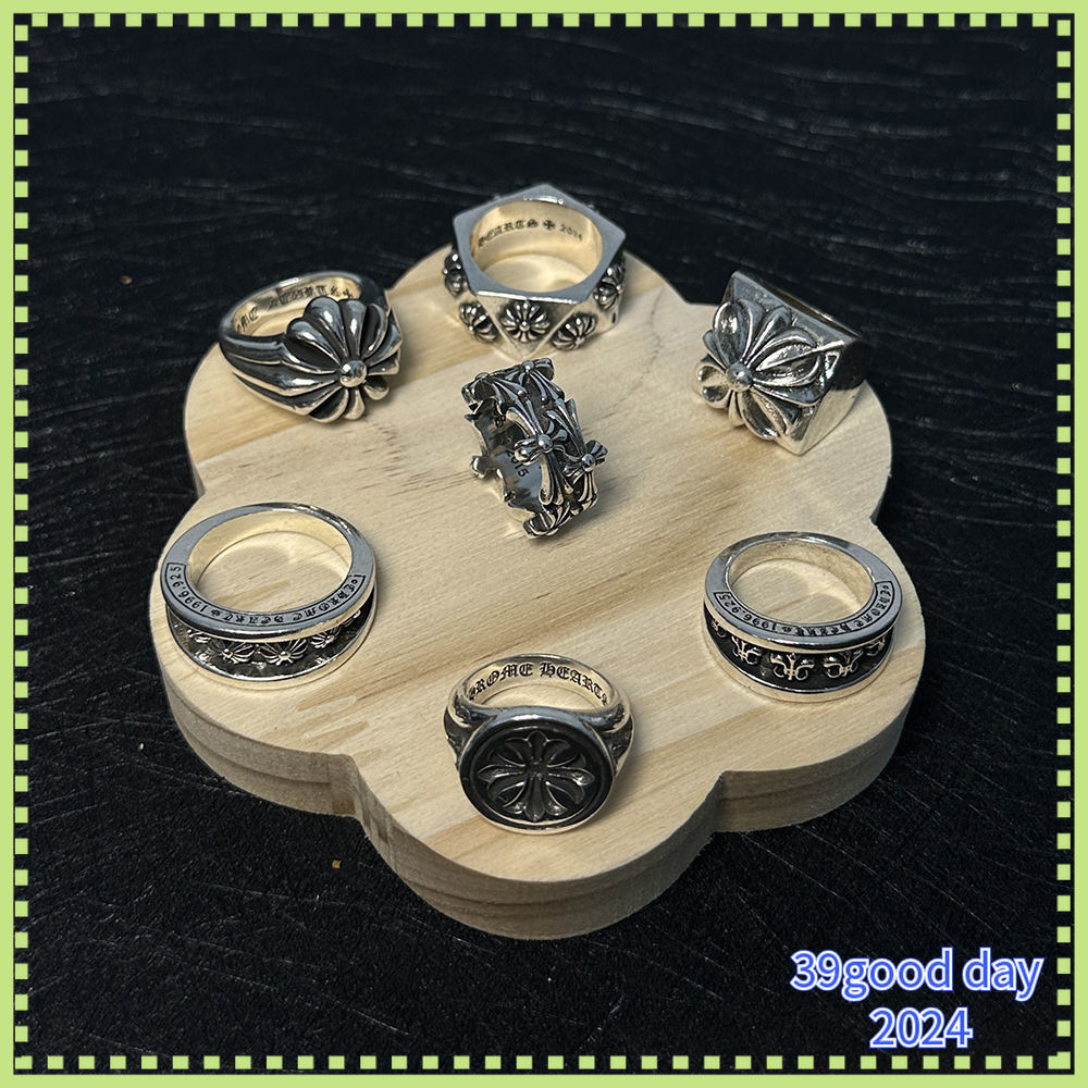 [Chrome Hearts] AAA Original s925 Silver Ring/Cross Retro Punk Fashion Street Ring Men/ 07041 ...