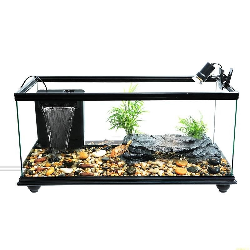 Large Bottom Drainage Turtle Tank With Drying Table Water-Free Glass ...
