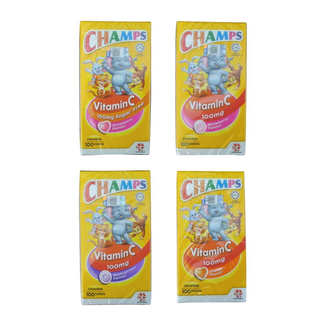 (CLEARANCE) CHAMPS VIT C 100MG TAB 100'S ORANGE | BLACKCURRANT ...