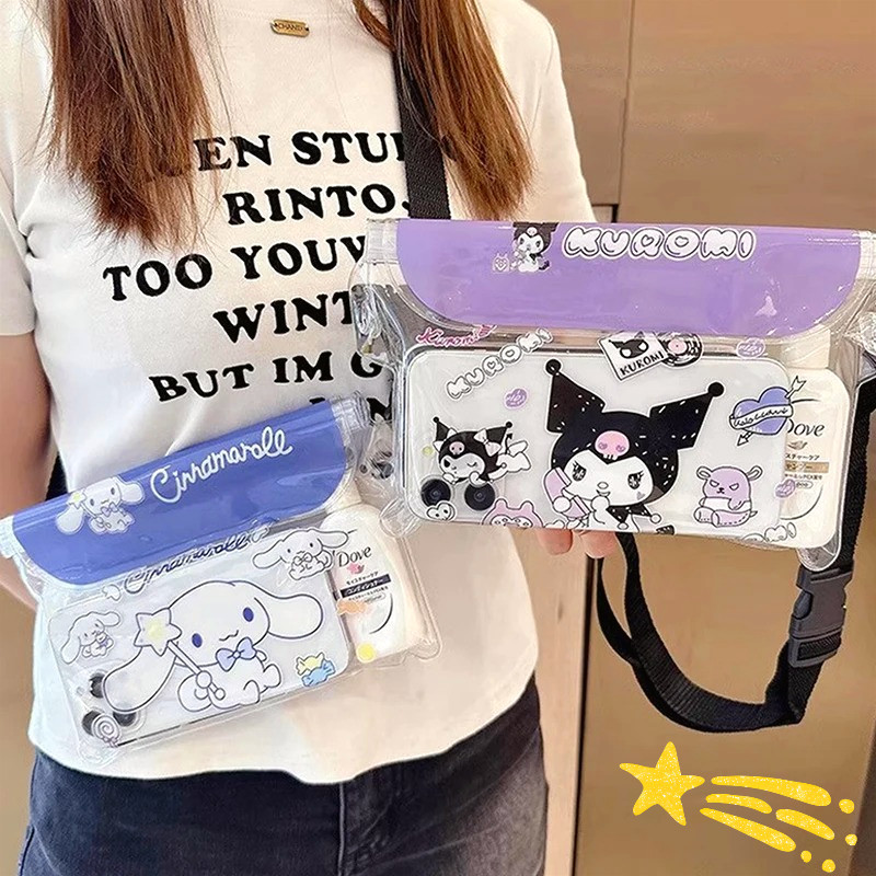 Songkran Cartoon Waterproof Waist Bag Sanrio Kuromi Mobile Phone ...